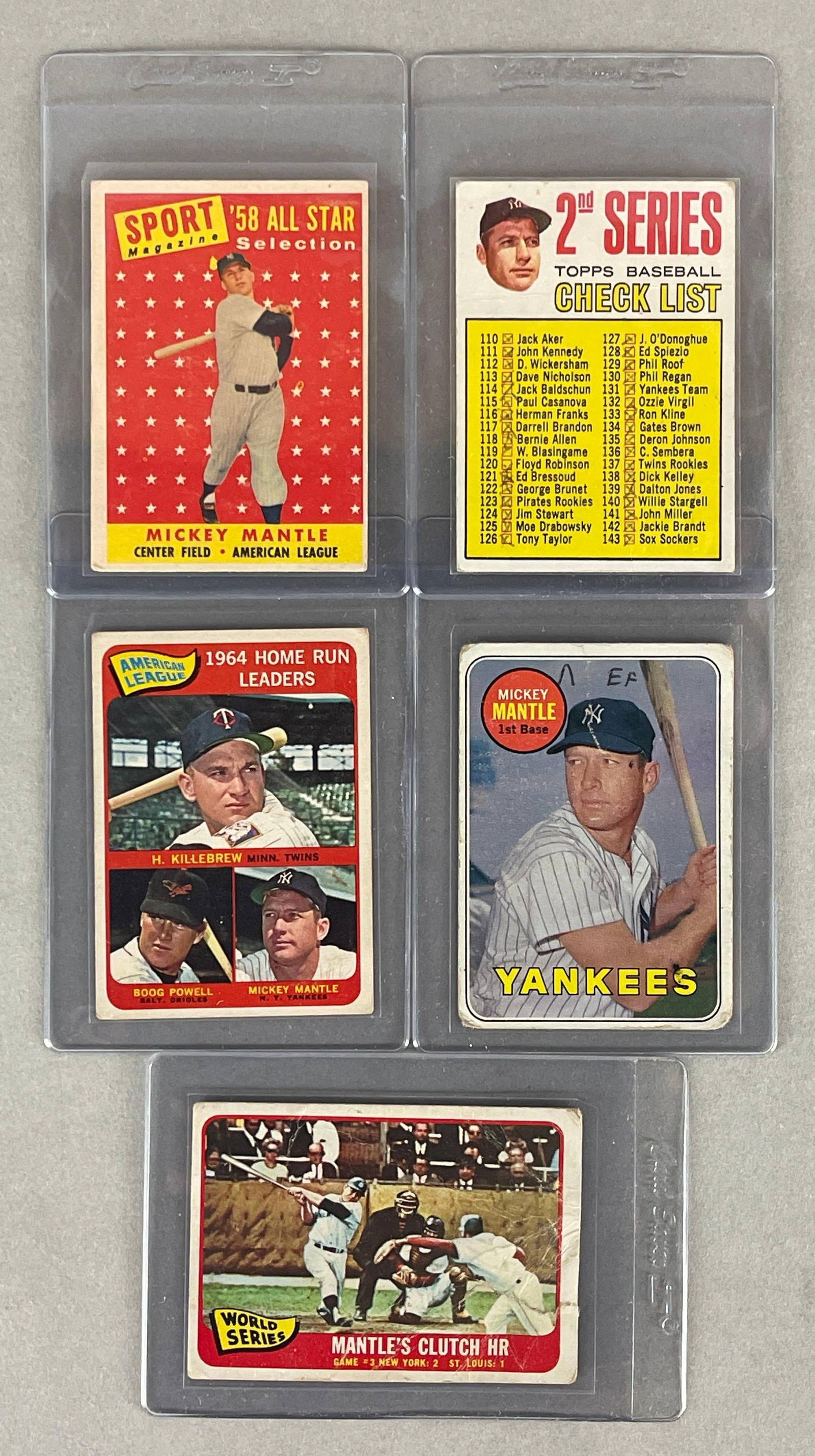 5 - 1958 - 69 Topps Mickey Mantle Cards Auction