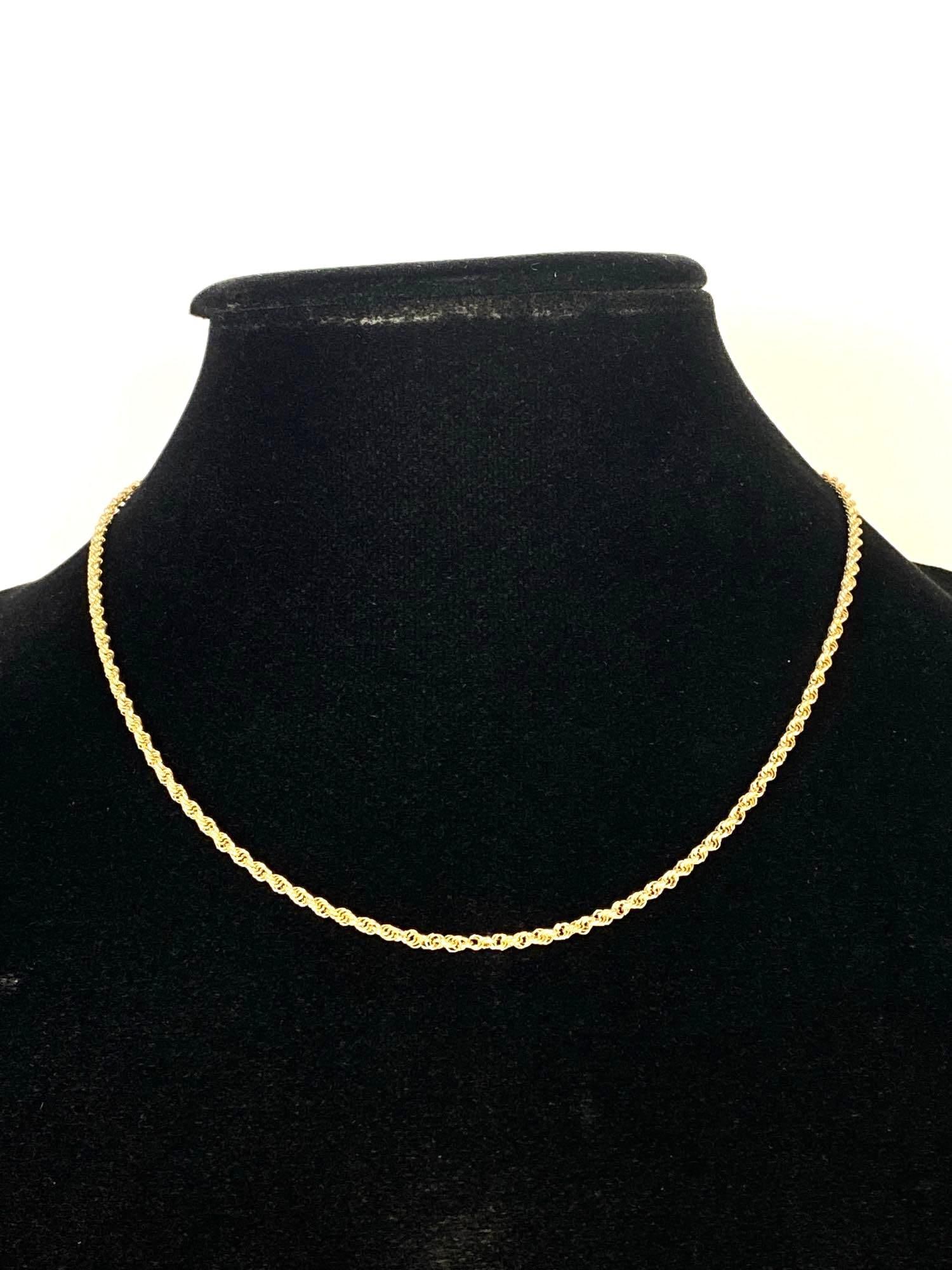 14k Gold Link Chain Necklace Auction