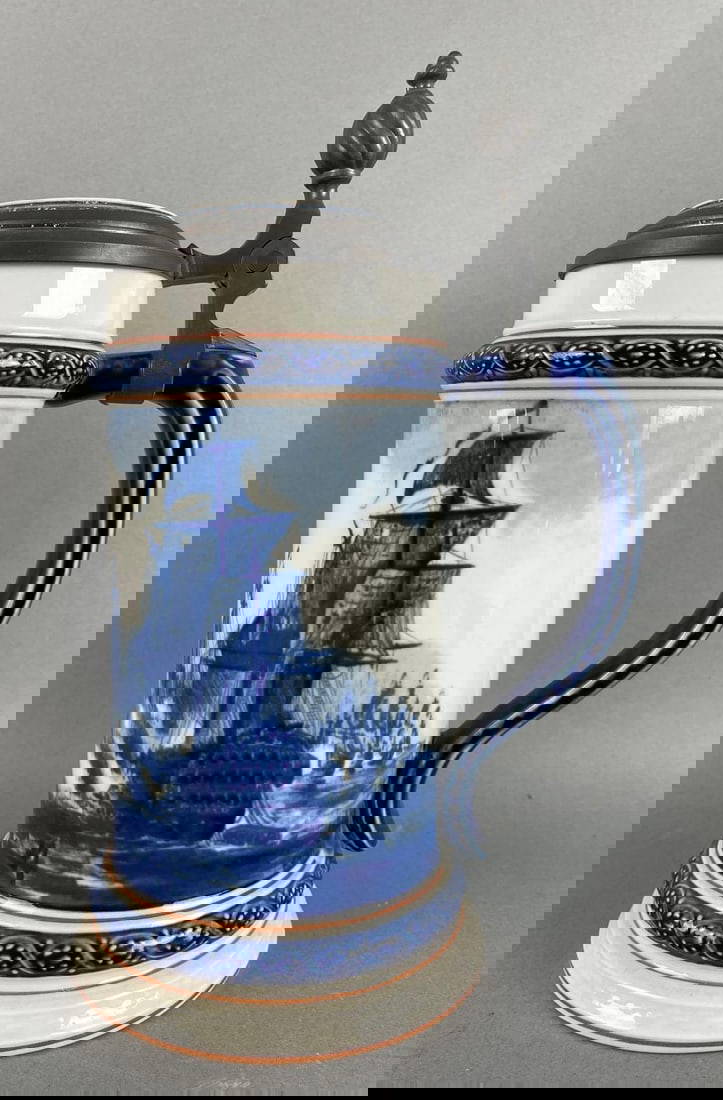 Limited Edition 1981 Villeroy And Boch Mettlach Battle Of Trafalgar Beer Stein Auction