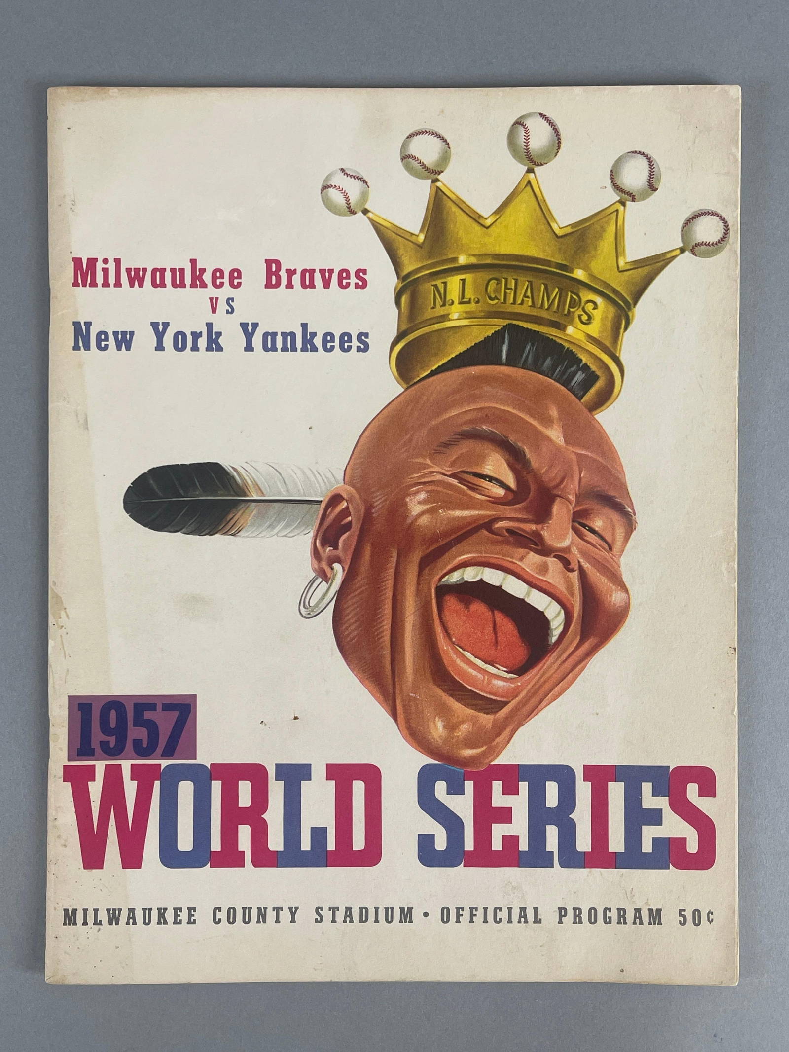 1957 World Series Program Milwaukee Braves Vs New York Yankees Auction