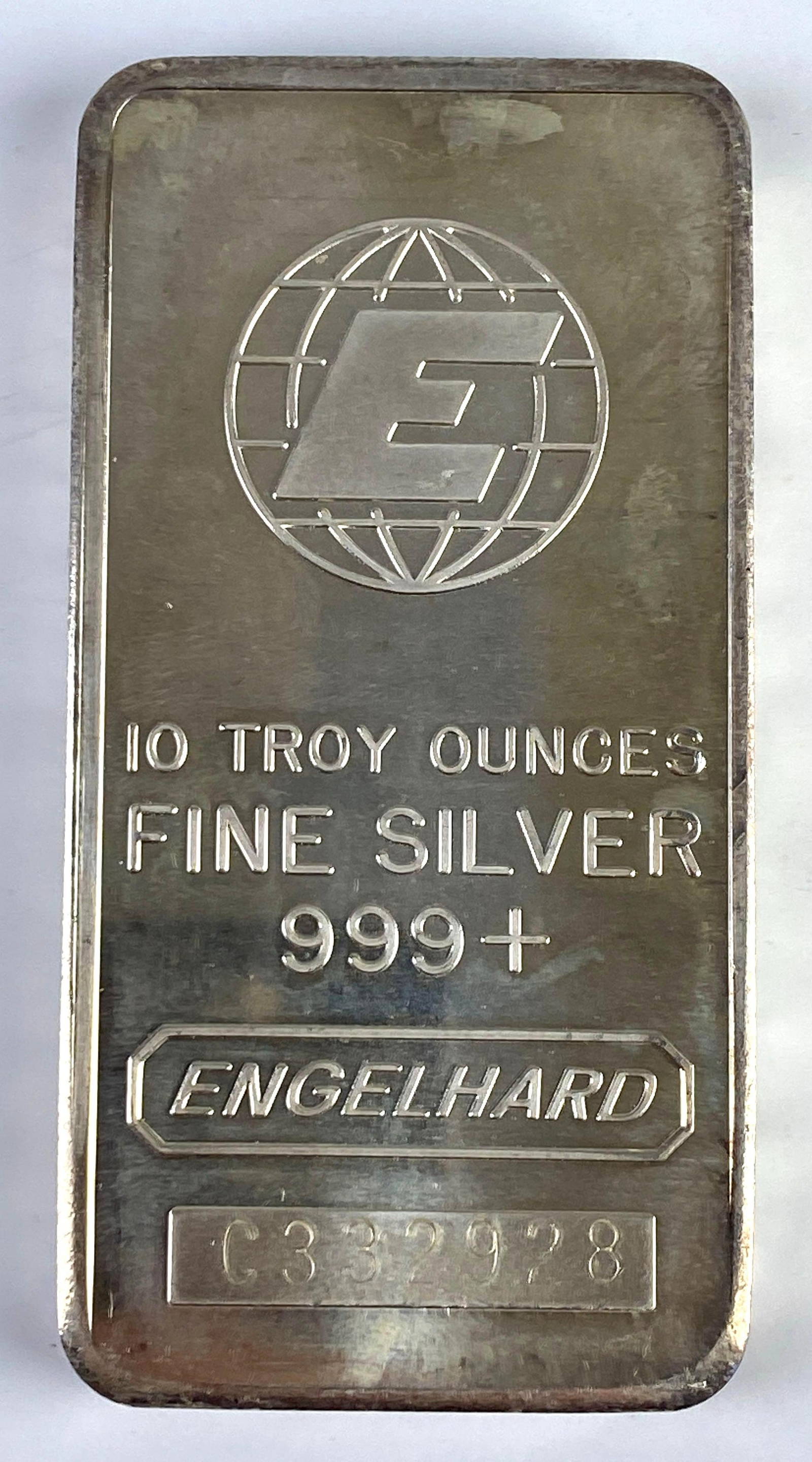Engelhard .999 Fine Silver 10 Troy Oz Ingot/bar Auction