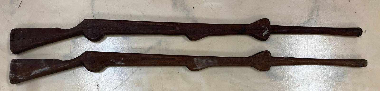 Group Of 2 Antique Us Military Wood Bayonet Training Props Auction