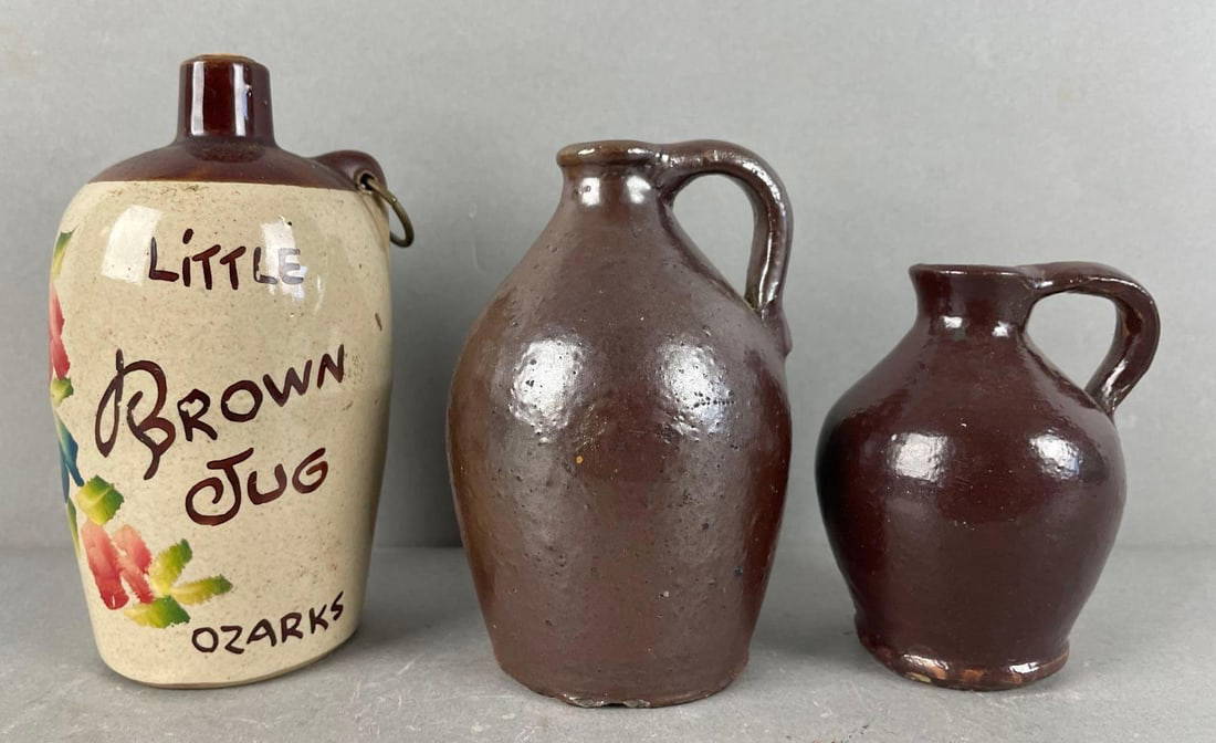 Group Of 3 Stoneware Little Brown Jugs Auction