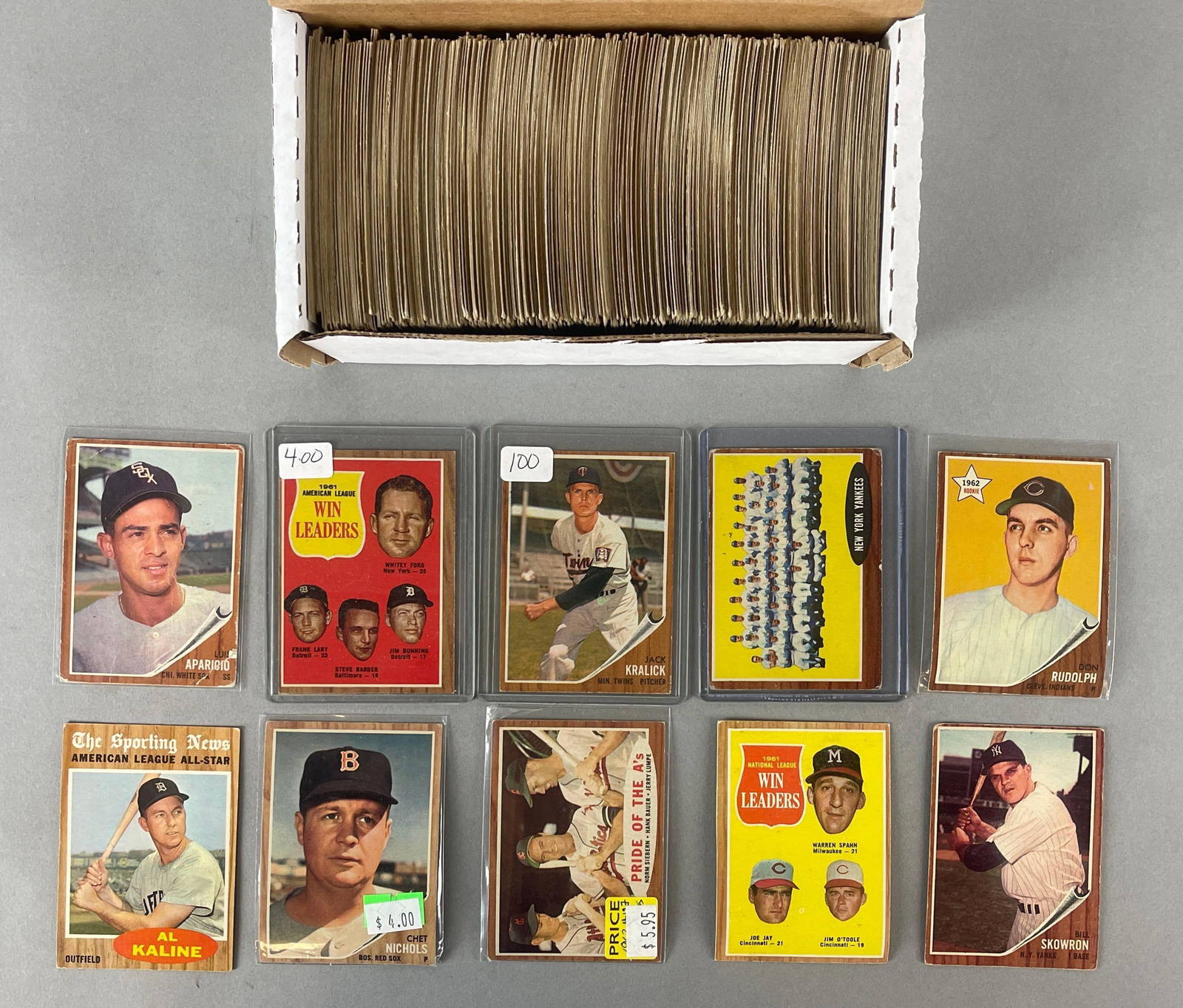 400+ 1962 Topps Baseball Cards With Hofs, Stars, And Rookies Auction