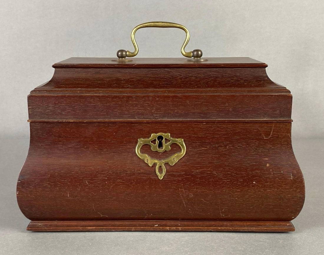 Colonial Williamsburg Mahogany Bombay Tea Caddy Auction