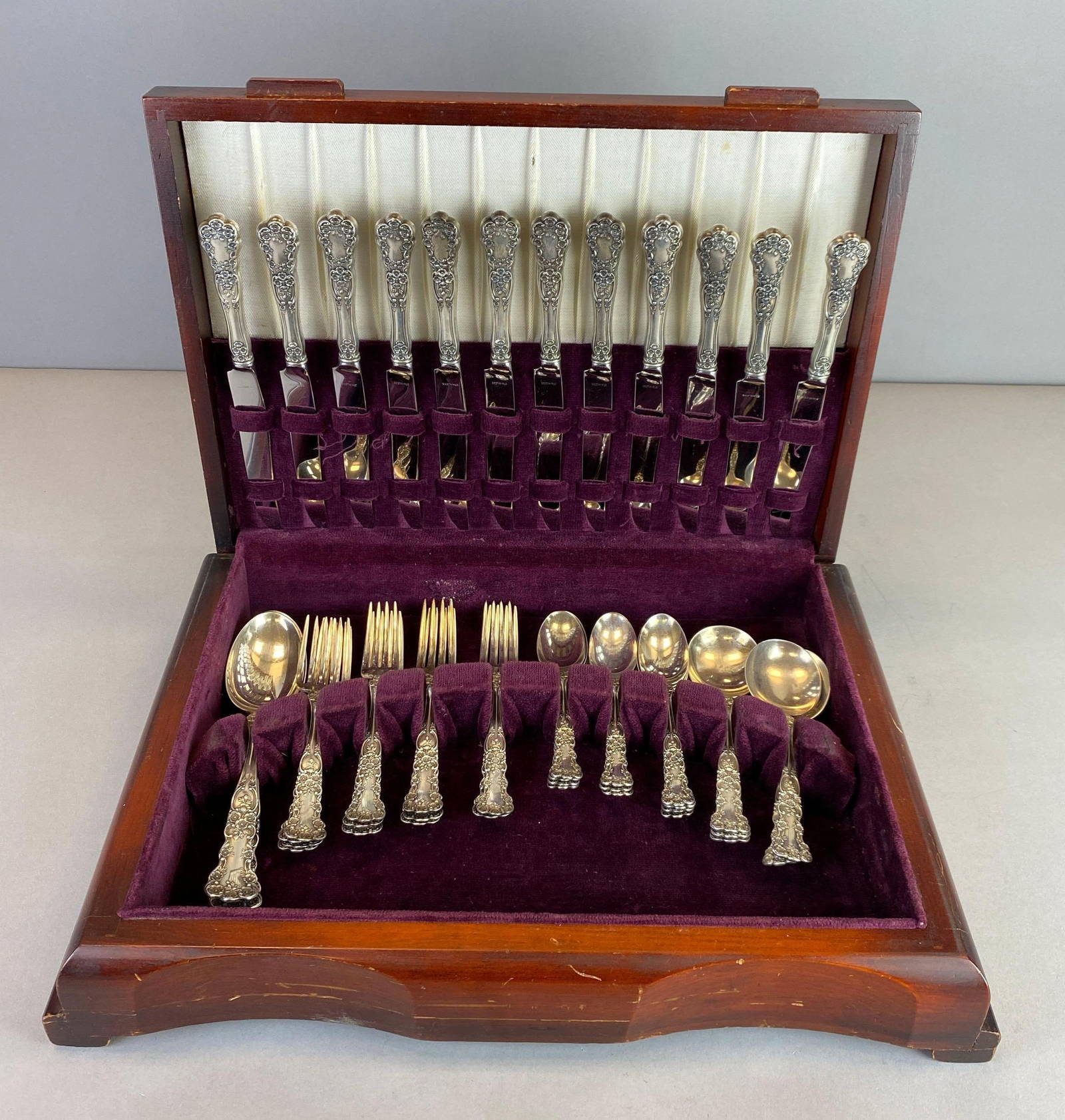 Cd Peacock Sterling Silver Flatware Set With Case Auction