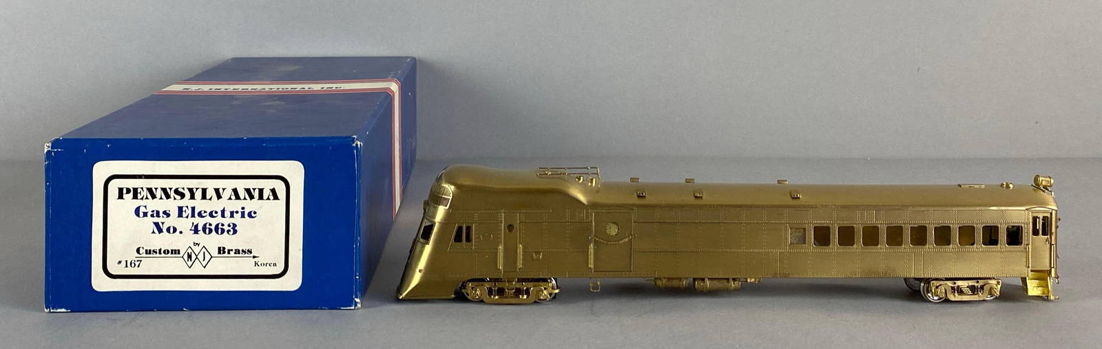 Nj International Brass Ho Scale No. 4663 Prr Gas Electric Locomotive ...
