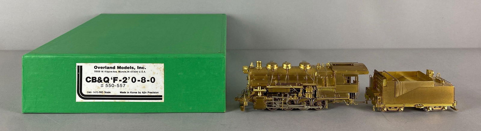 Overland Models Brass Ho Scale 0-8-0 Cb And Q Locomotive And Tender ...