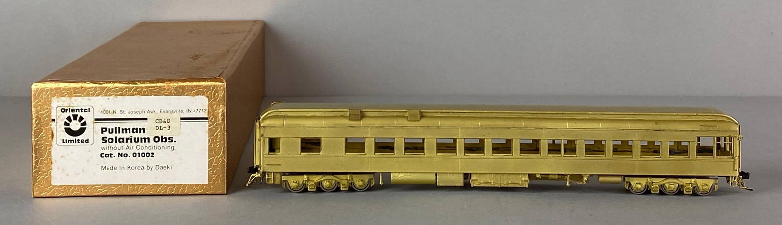 Oriental Limited Brass Ho Scale Cb And Q Pullman Solarium Observation ...