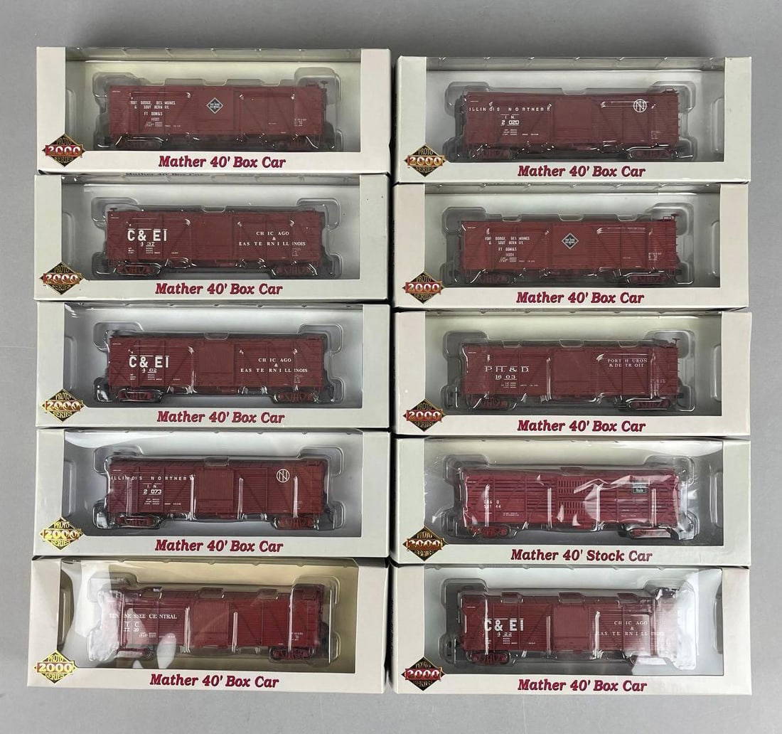Group Of Proto 2000 Series Ho Scale Mather Box Cars Auction