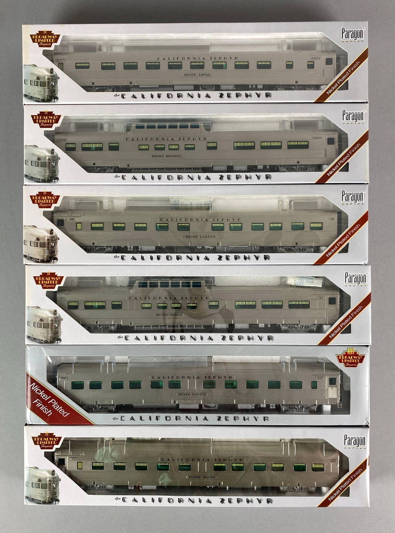 Group Of 6 Broadway Limited Ho Scale California Zephyr Train Cars Auction