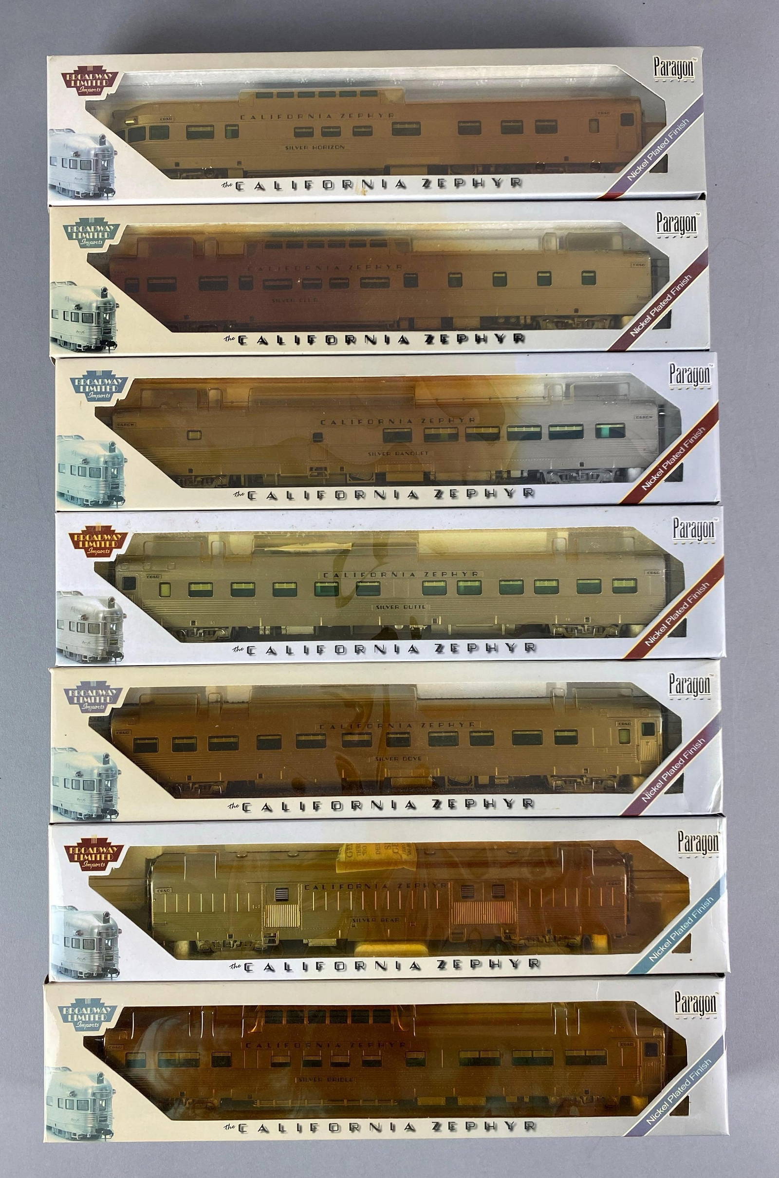 Group Of 7 Broadway Limited Ho Scale California Zephyr Train Cars Auction