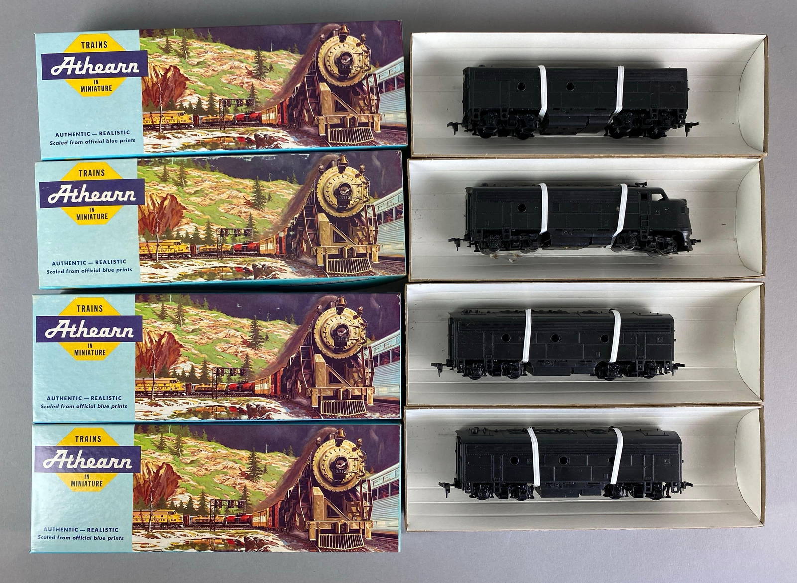 Group Of Athearn Ho Scale F7 Locomotives And Dummy Cars Auction