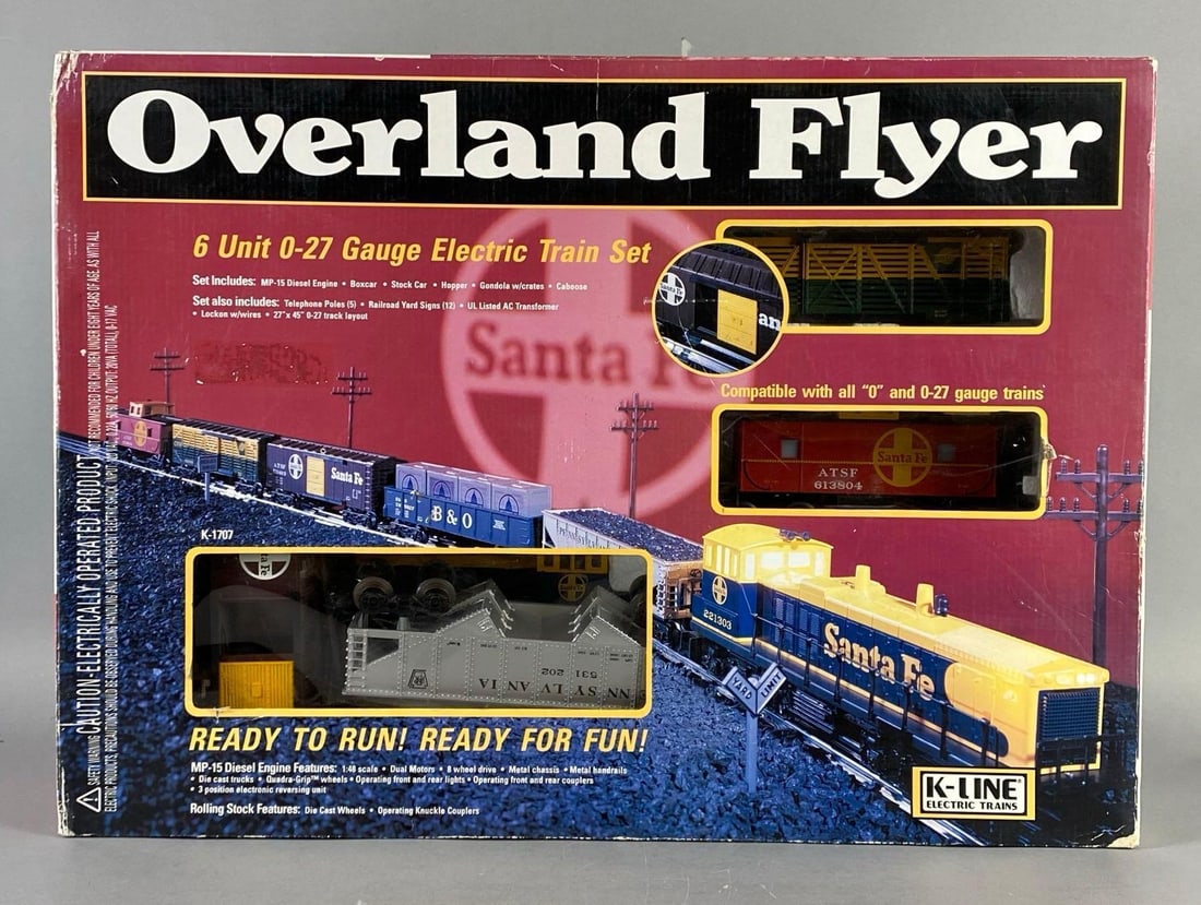 K-line Electric Trains Overland Flyer O-27 Scale Electric Train Set ...
