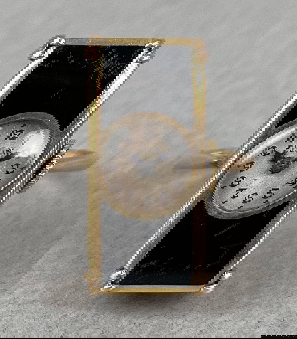 Elgin 14k Yellow Gold Clock Ring Auction