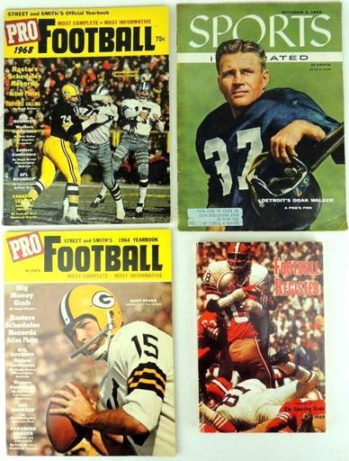 Group Of 4 1950's And 60's Pro Football Magazines