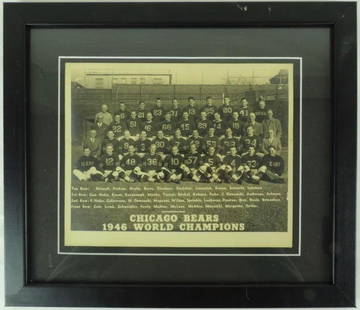 1945 Cleveland Rams Nfl Champions Framed Team Photo For