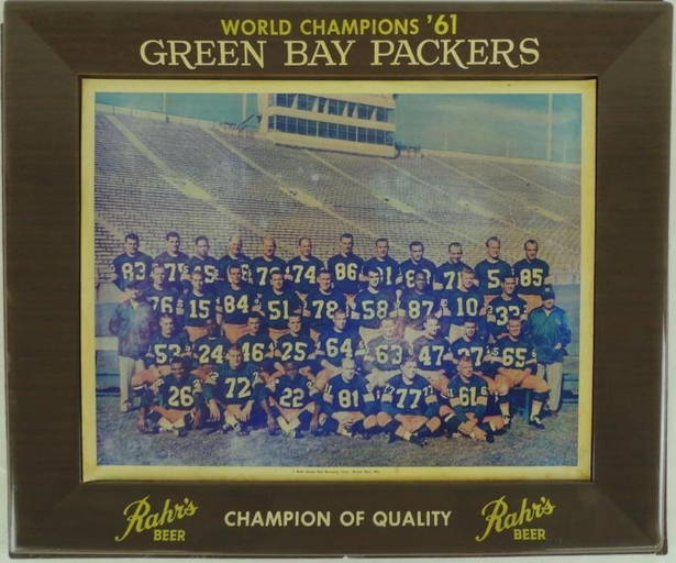 1961 World Champion Green Bay Packers Rahr's Beer