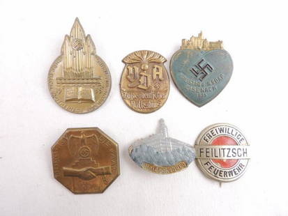 6 German Wwii 1936 Olympic Pins And Badges