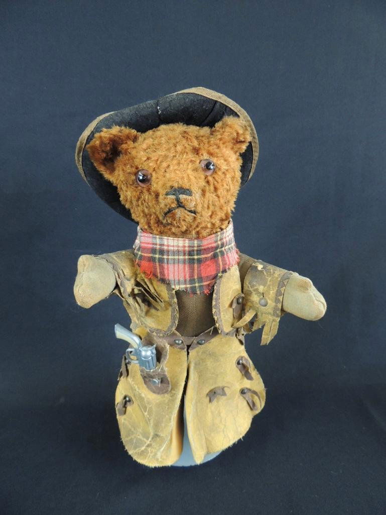 Antique Steiff Cowboy Teddy Bear with Leather Chaps,