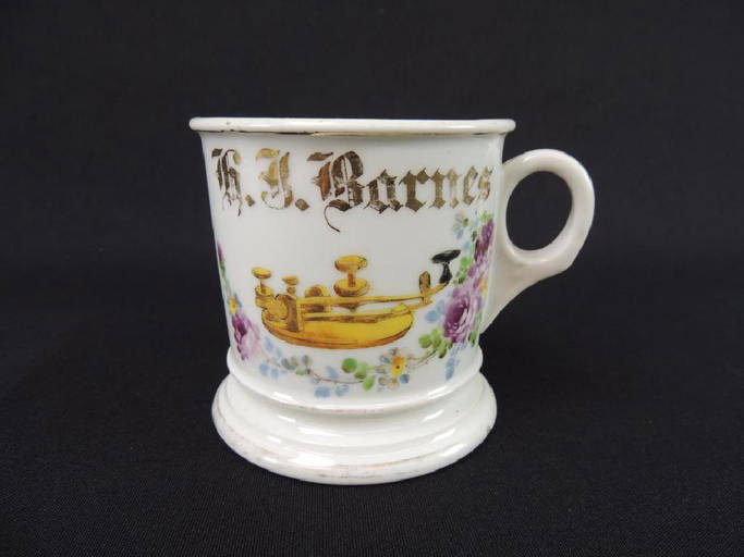 Antique Occupational Shaving Mug, Telegraph Operator