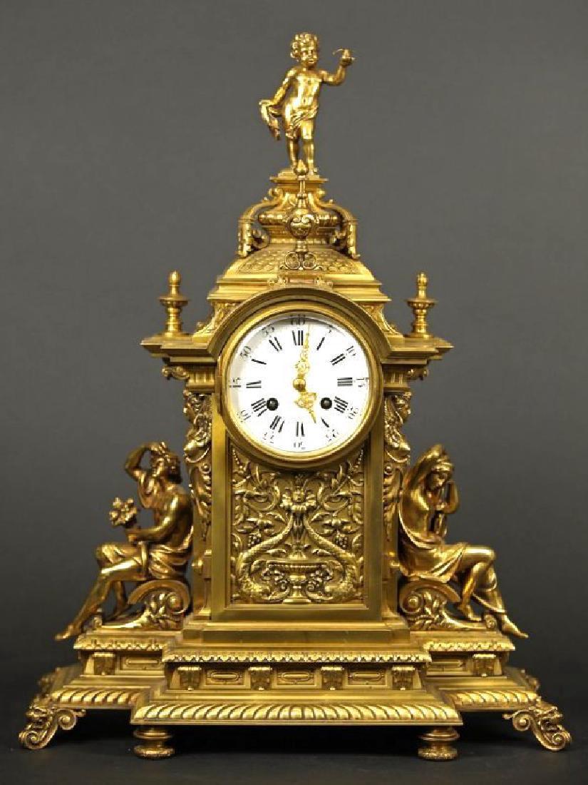 French Gilt bronze louis clock Louis XV Style Clock