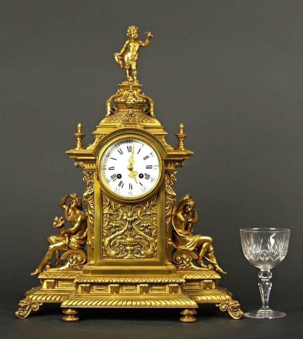 French Gilt bronze louis clock Louis XV Style Clock