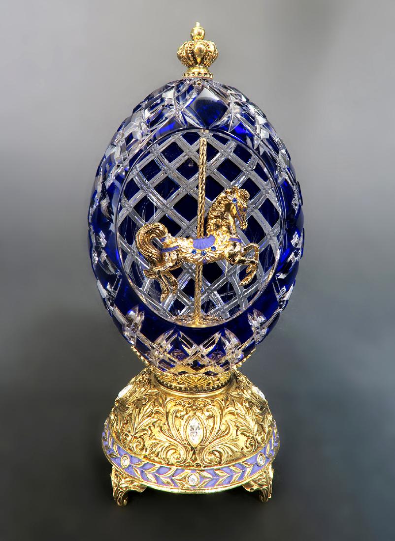 Faberge Sapphire Inspiration Crystal Egg