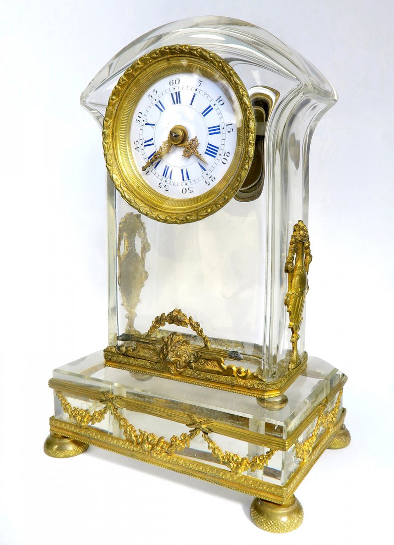 French Bronze & Baccarat Crystal Desk Clock, 19th C. - Feb 15, 2018 ...