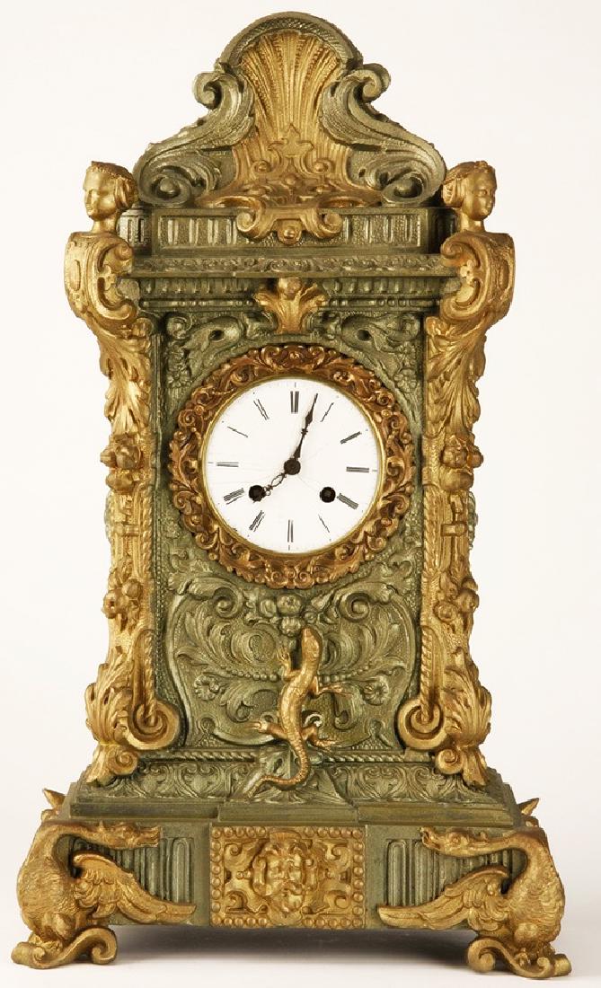 19th century French Renaissance Revival gilt clock
