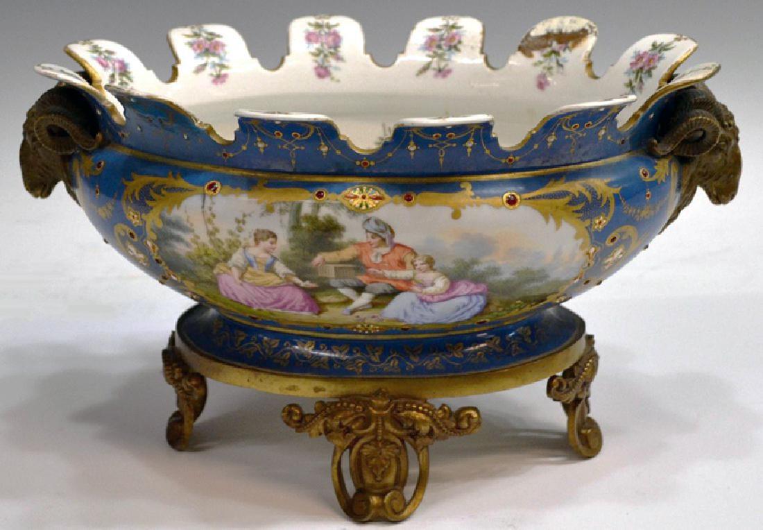 French Sevres porcelain center bowl