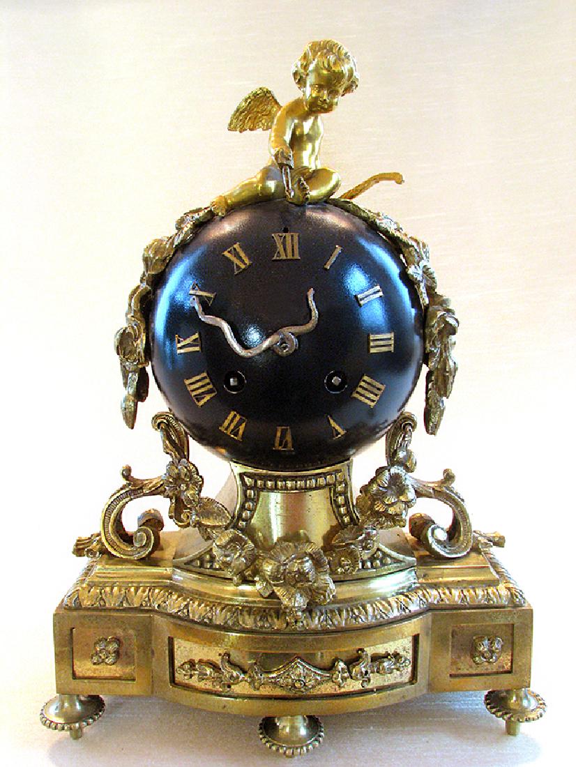 Antique superb 19th C. French bronze Orb Clock