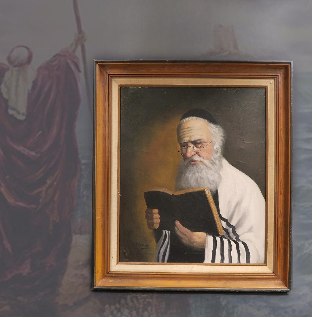 Fine Oil Painting of a Rabbi. Signed!