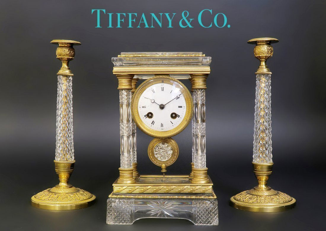 19th C. Tiffany & Co French Baccarat Clock Set - Feb 09, 2017 | Royal ...