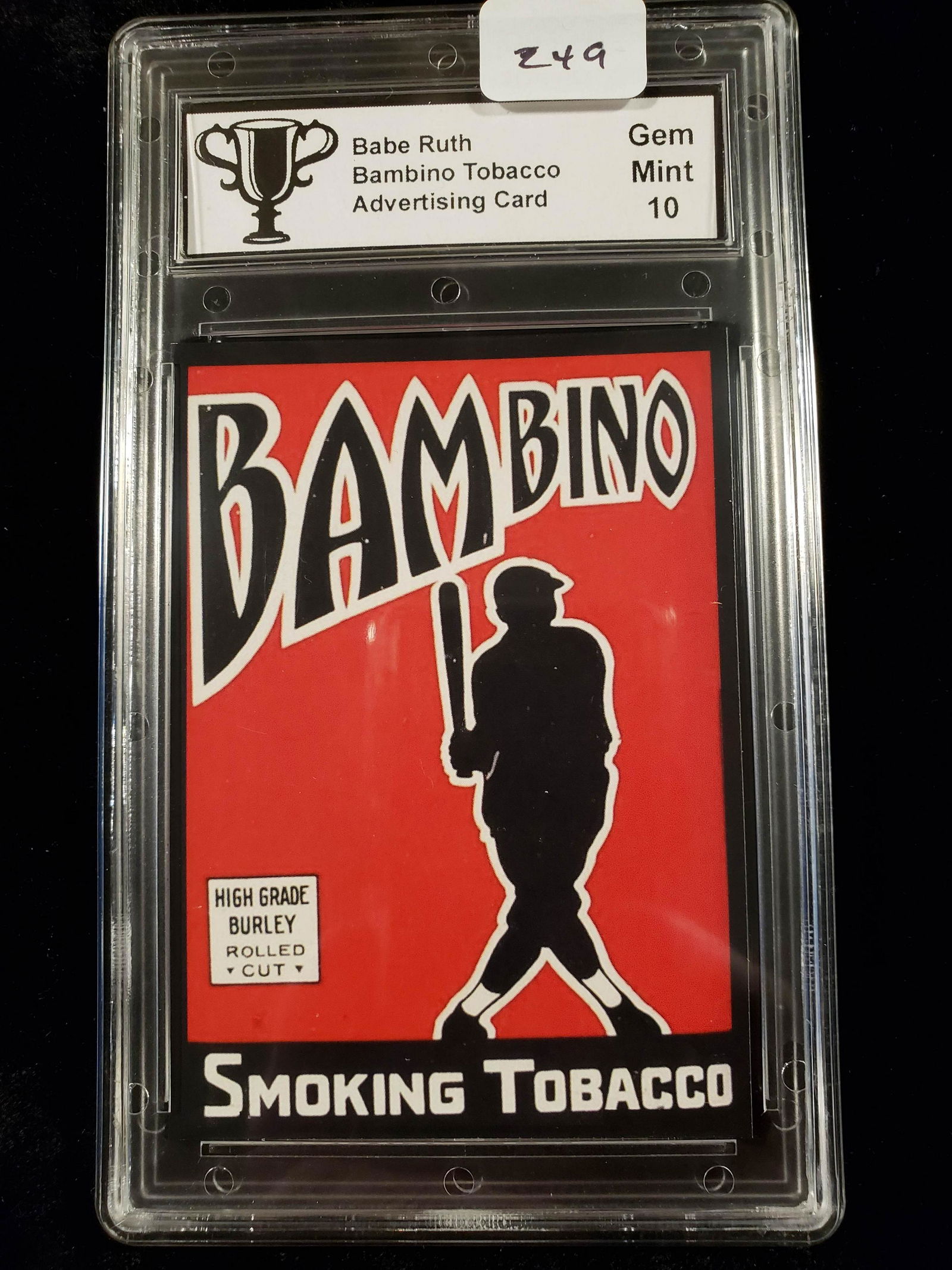 BABE RUTH BAMBINO SMOKING TABACCO SLABBED PROMO CARD - Jan 05, 2020 | B ...