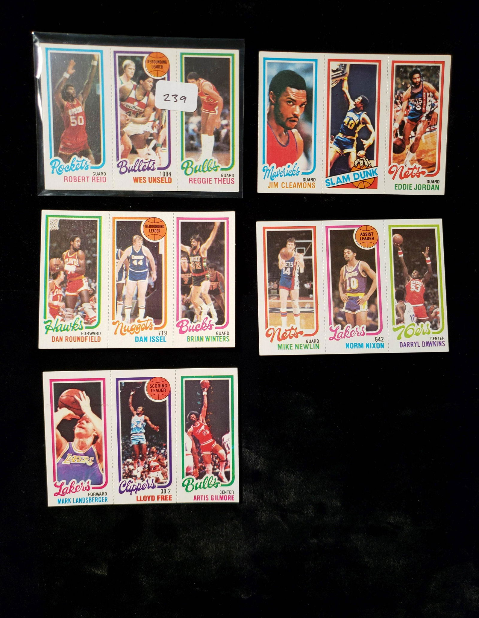 1980 81 Topps Vintage Basketball Cards 5 Mint Panels