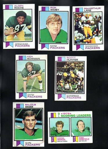 1973 Topps Football Green Bay Packers Lot