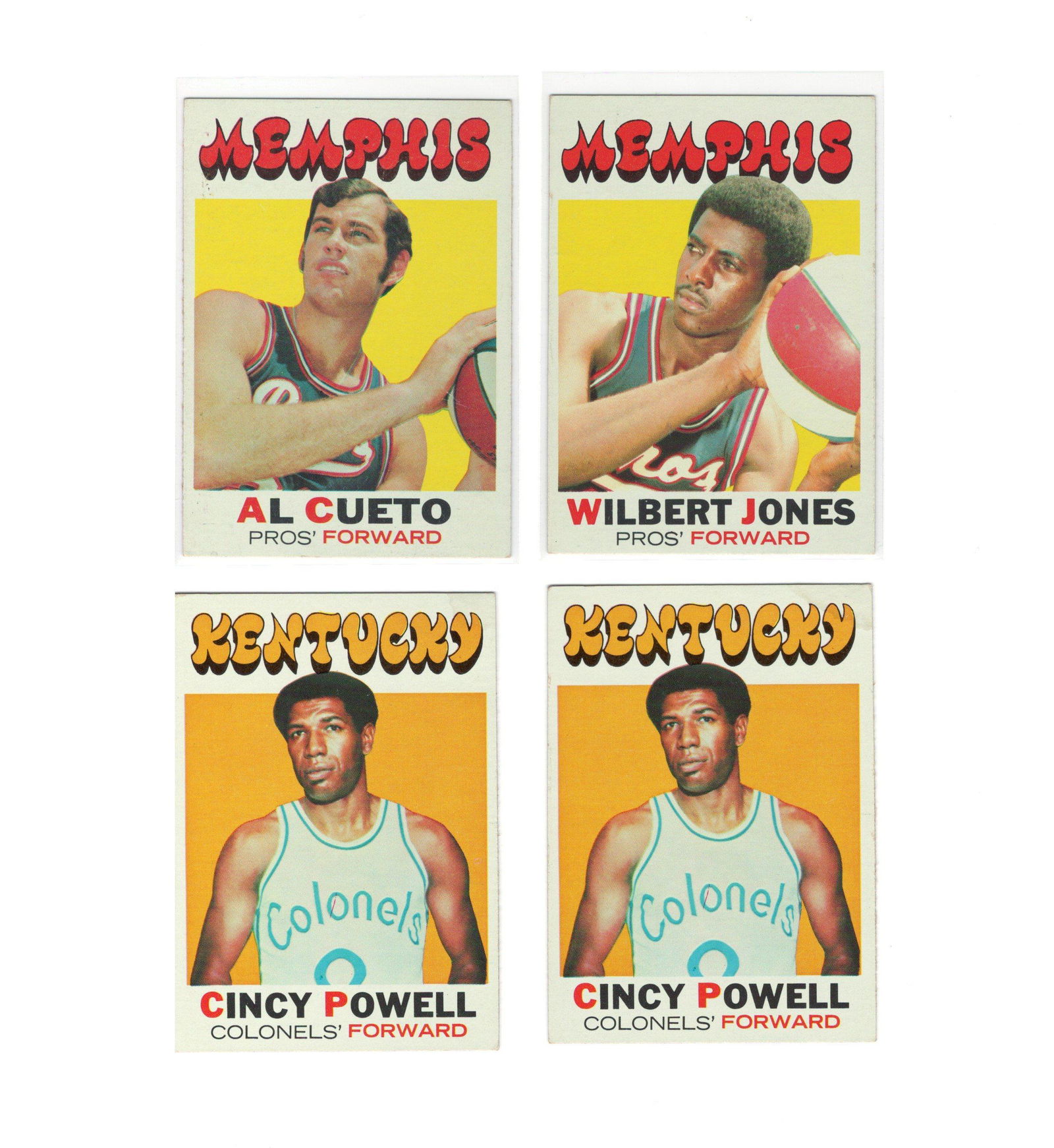 Vintage Kentucy Colonels & Memphis Pros Aba Cards