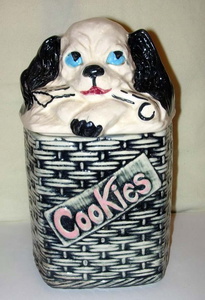 1956 Mccoy Dog Cookie Jar Basketweave Bottom