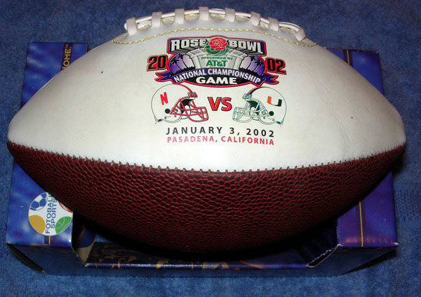 2002 Rose Bowl National Title Ball Miami Vs Nebra
