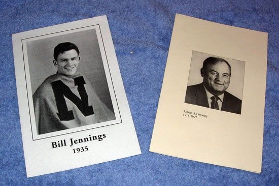 Nebraska Bob Devaney & Bill Jennings Funeral Prg