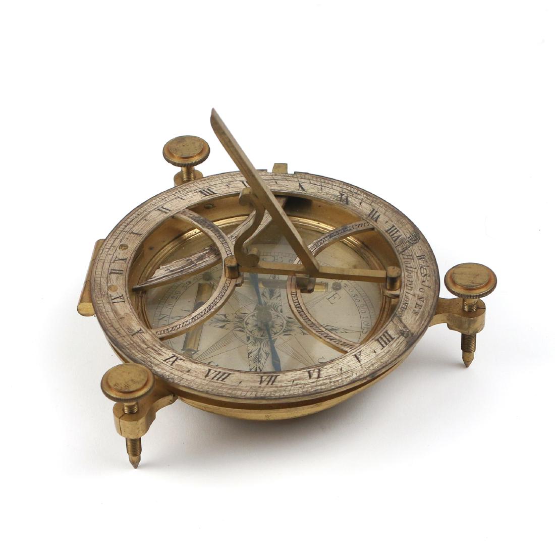 W&S JONES BRASS CASED BEARING COMPASS