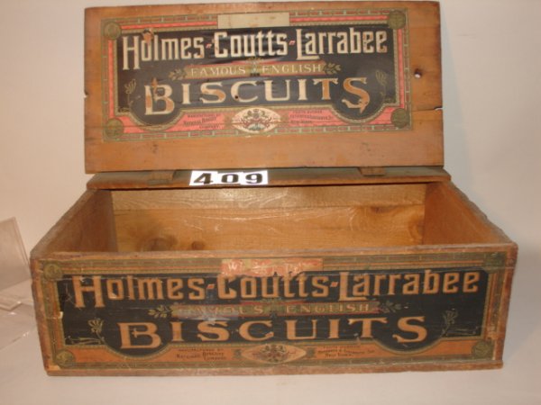 409) Holmes Coutts Larrabee Wooden Biscuit Box W