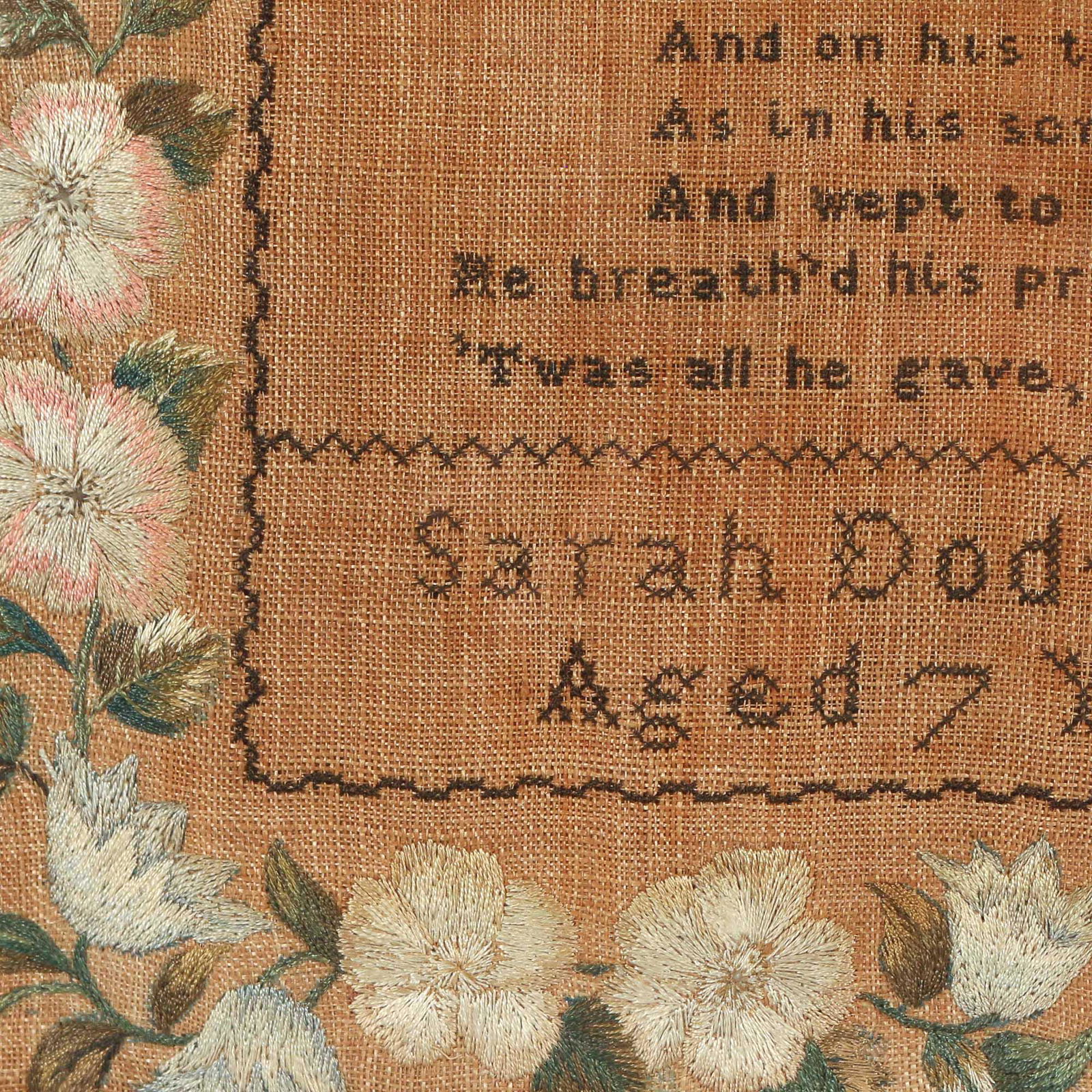 AMERICAN SAMPLER, SARAH DODSWORTH, c. 1820 - Nov 03, 2019 ...