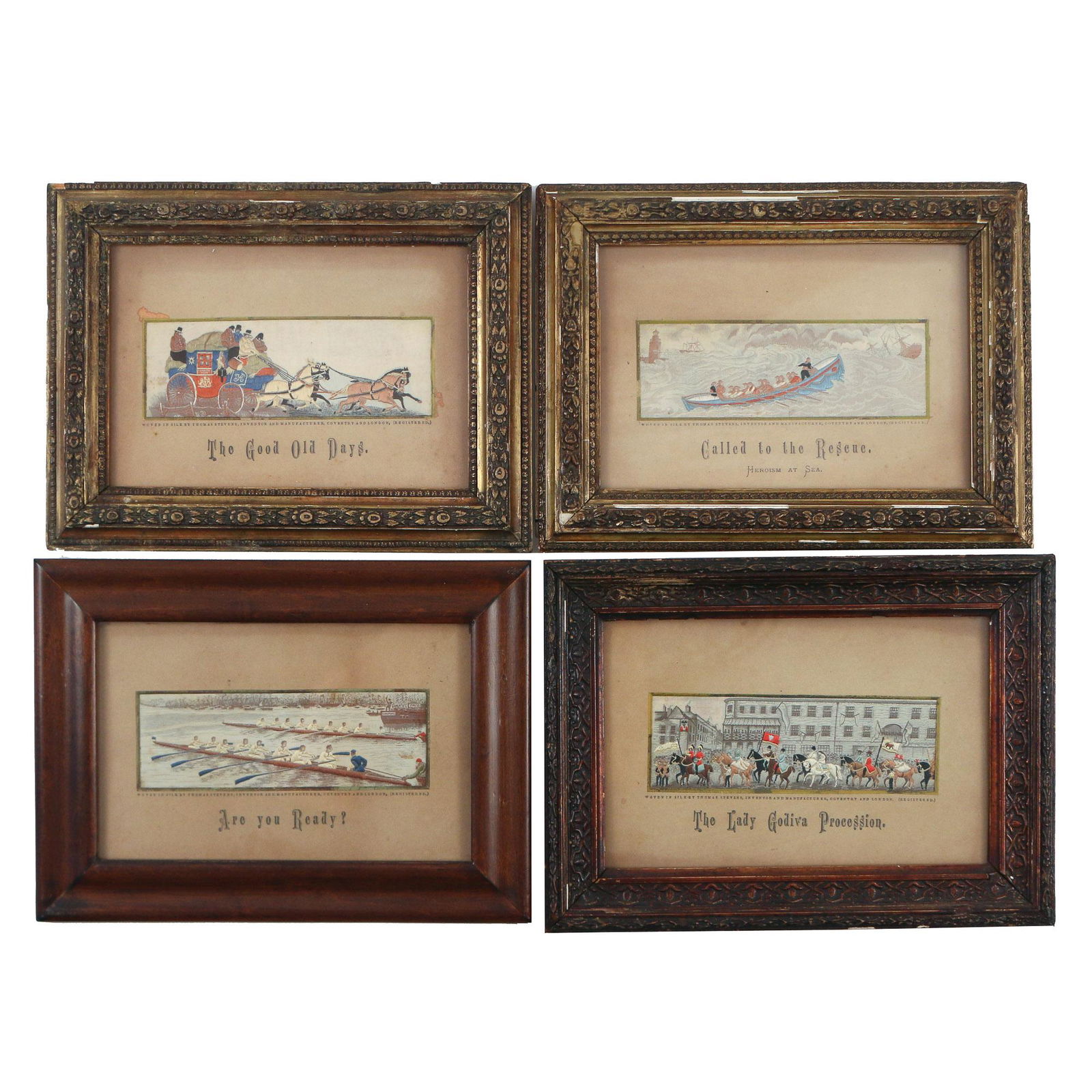 (4pc) Thomas Stevens Silk Stevengraphs