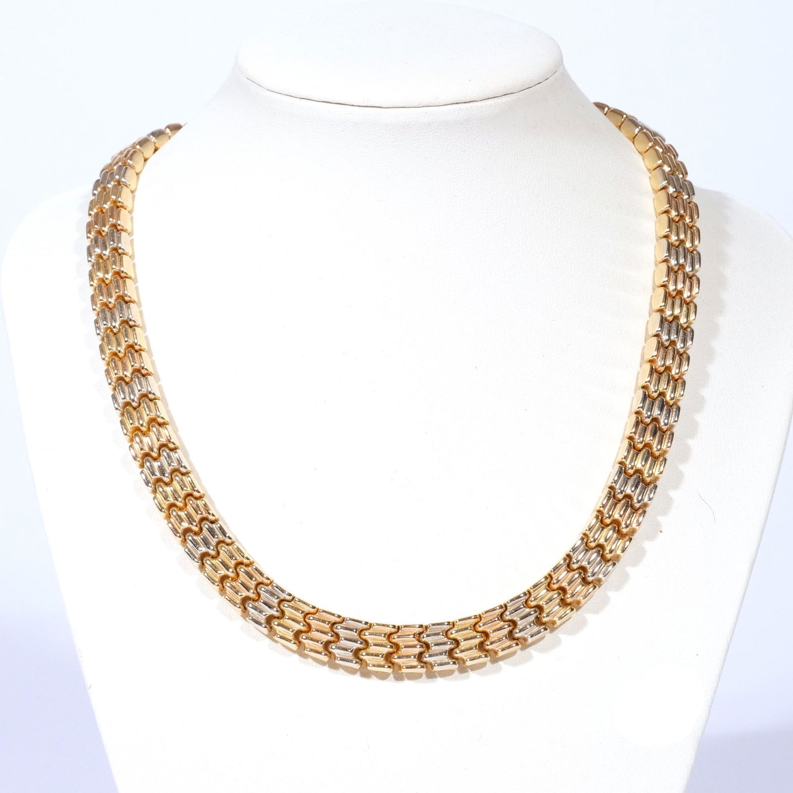 Italian 14k Gold Tri Color Necklace