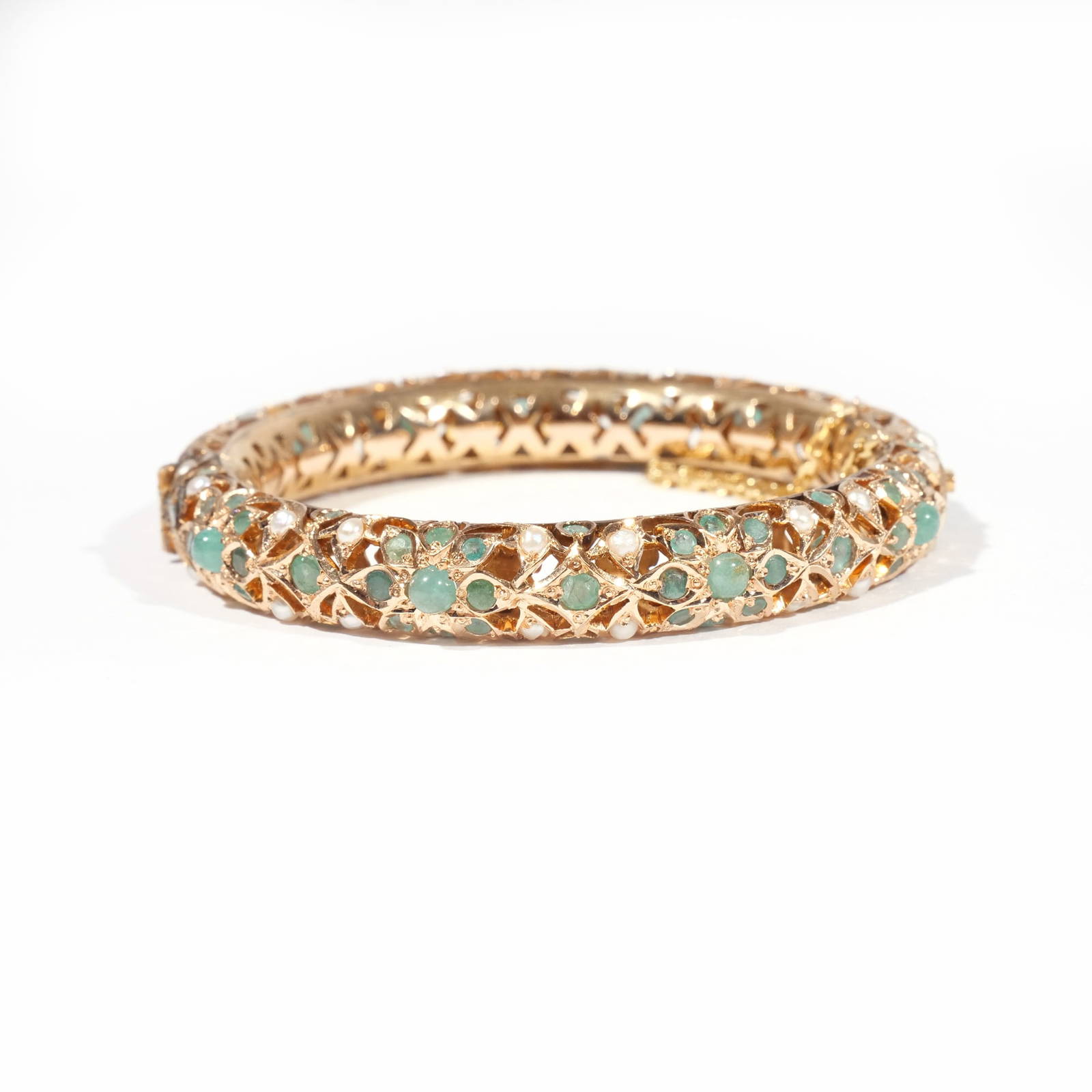 14k Gold Openwork Hard Bracelet Auction