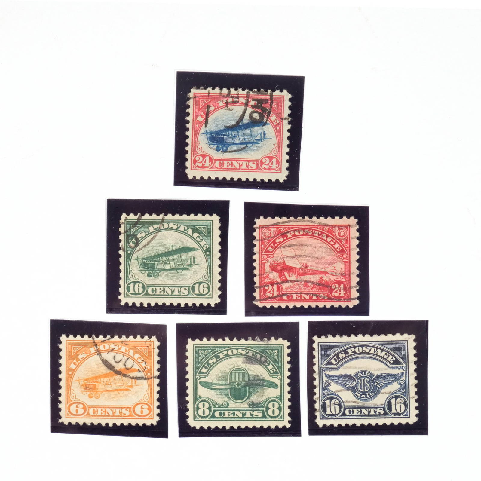 (6pc) First Issue U.s. Airmail Stamps (1918-1923) Auction