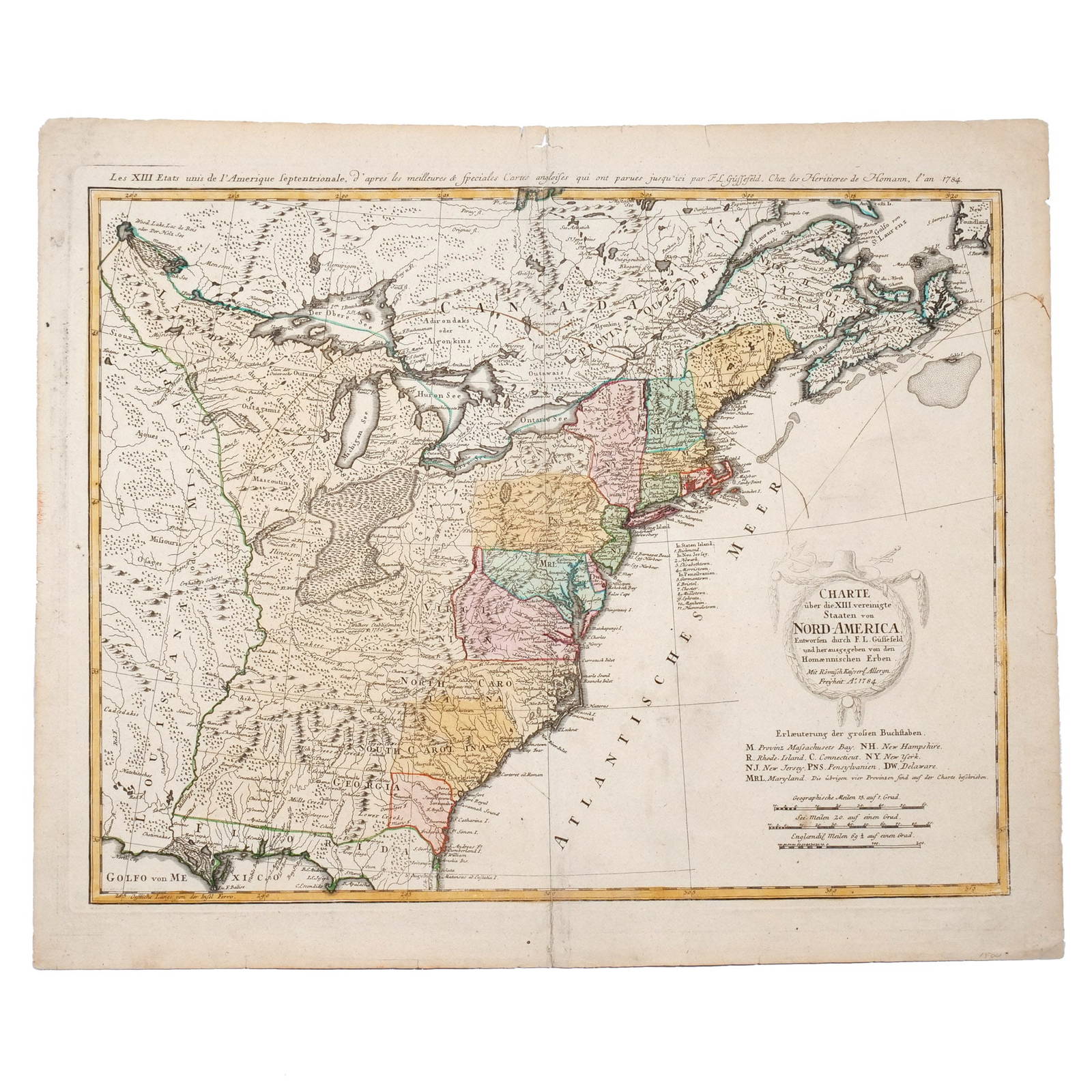 1784 Map Of The American Colonies | Gussefeld Auction