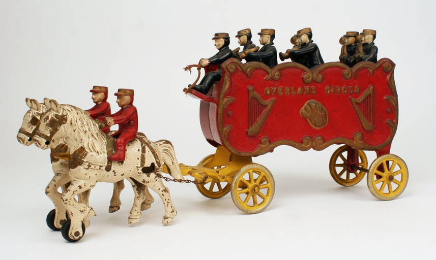 28) Kenton Overland Circus Cast Iron Band Wagon With